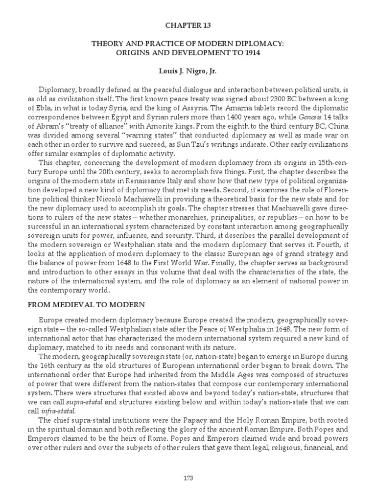 Origins of Modern Diplomacy to 1914 | PDF | Politics | History
