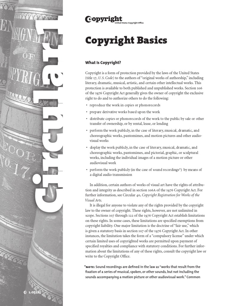 Copyright Basics | United States Copyright Office | Copyright