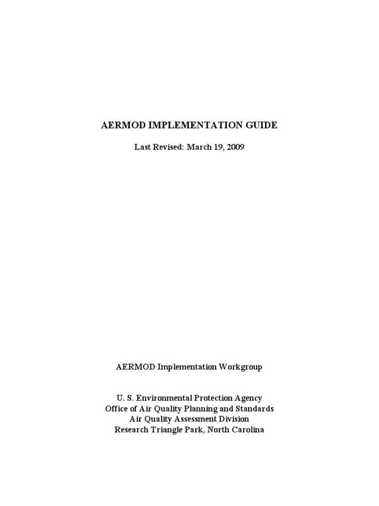 AERMOD Implementation Guide - March 19 2009 | PDF | Arithmetic Mean | Topography