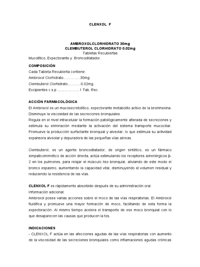 Clenxol F | PDF | Drogas | Farmacología