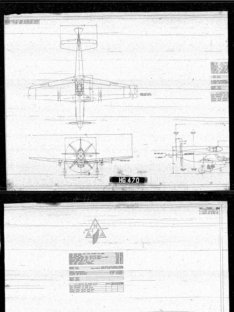 North American Aviation P-51D Mustang Drawings - Lines