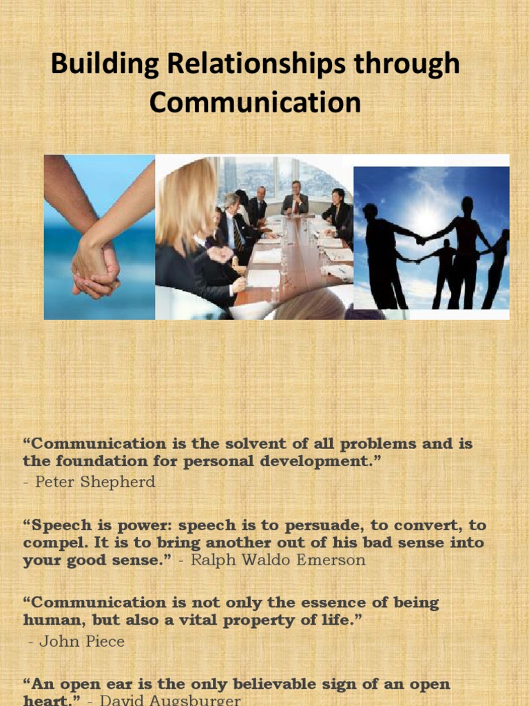 Building Relationships through Communication | PDF | Interpersonal ...
