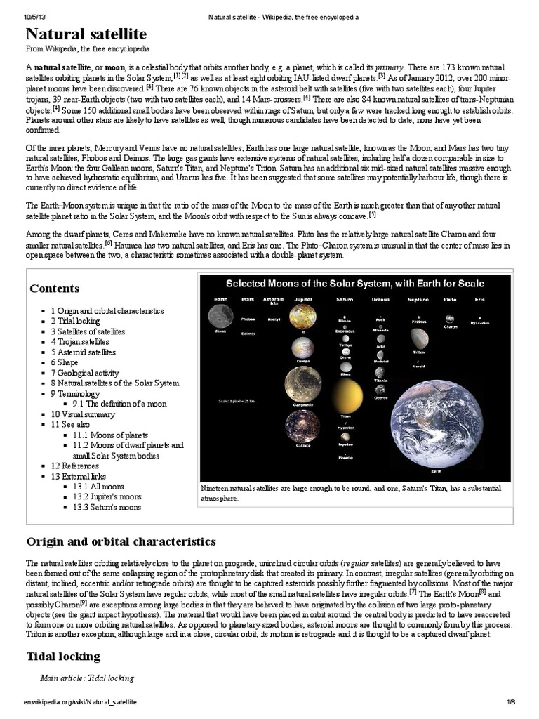 Natural Satellite - Wikipedia, The Free Encyclopedia | PDF | Natural ...