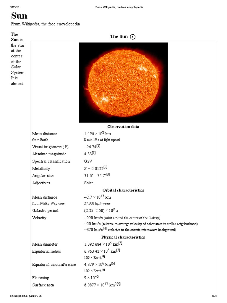 Sun - Wikipedia, The Free Encyclopedia1 | PDF | Corona | Sun