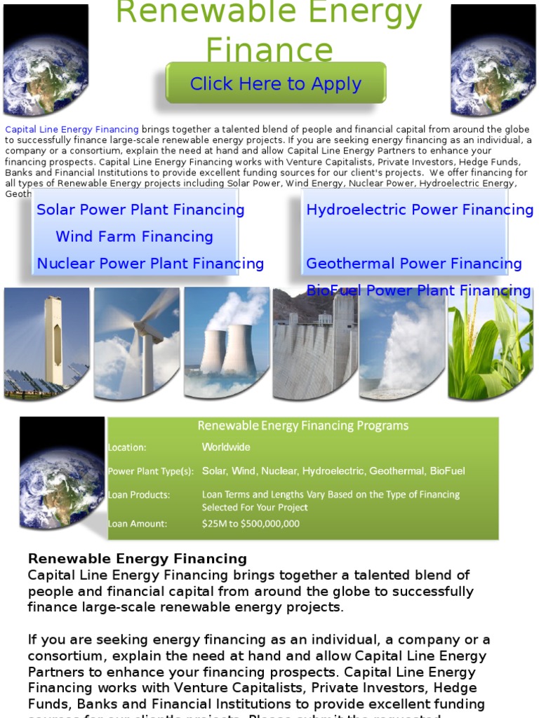 Renewable Energy Project Financing Options | PDF | Renewable Energy ...