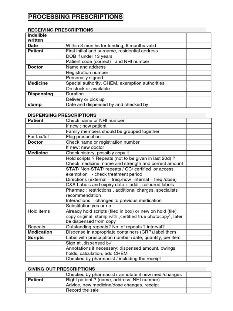 Processing Prescriptions | PDF | Medical Prescription | Pharmaceutical Drug