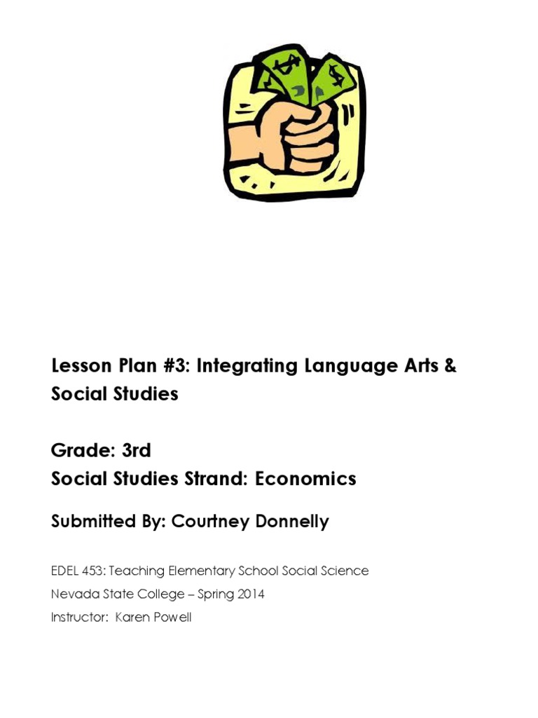 3rd Grade Economics Lesson Plan | PDF | Lesson Plan | Economics