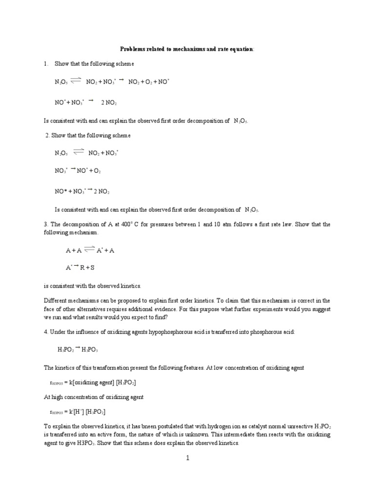 CRE Problems | Physical Sciences | Science