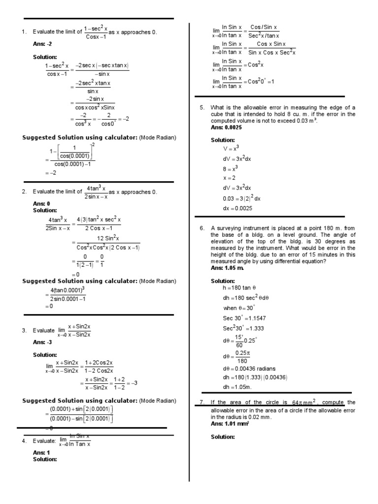 Calculus Solved Problems | Trigonometric Functions | Interest