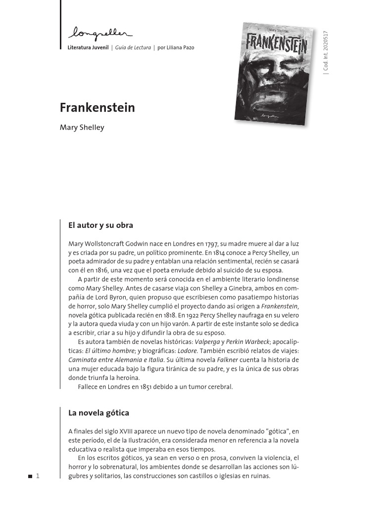 Frankenstein (guía de lectura) | Mary Shelley | Frankenstein