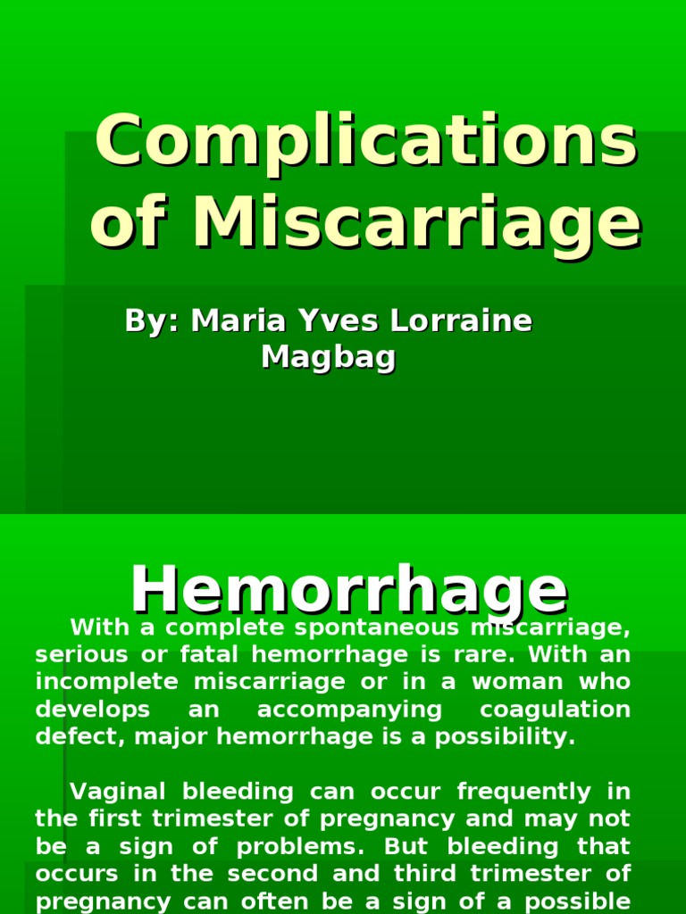 Complications of Miscarriage | PDF | Urinary Tract Infection | Miscarriage