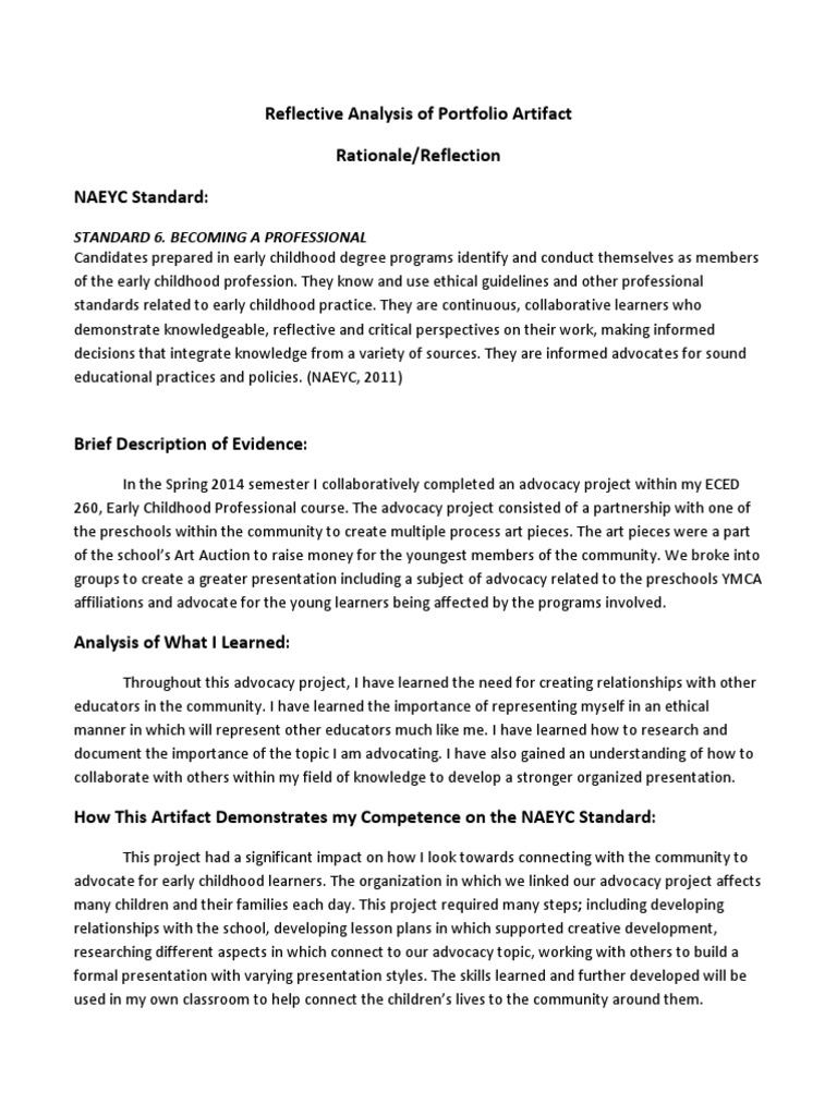 Eced 260 Standard 6 | PDF | Early Childhood Education | Preschool