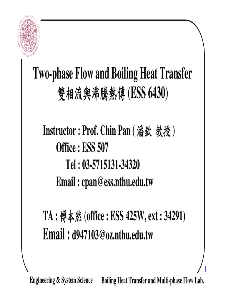 Chapter 1 Two-Phase Flow and Boiling Heat Transfer | PDF | Heat ...