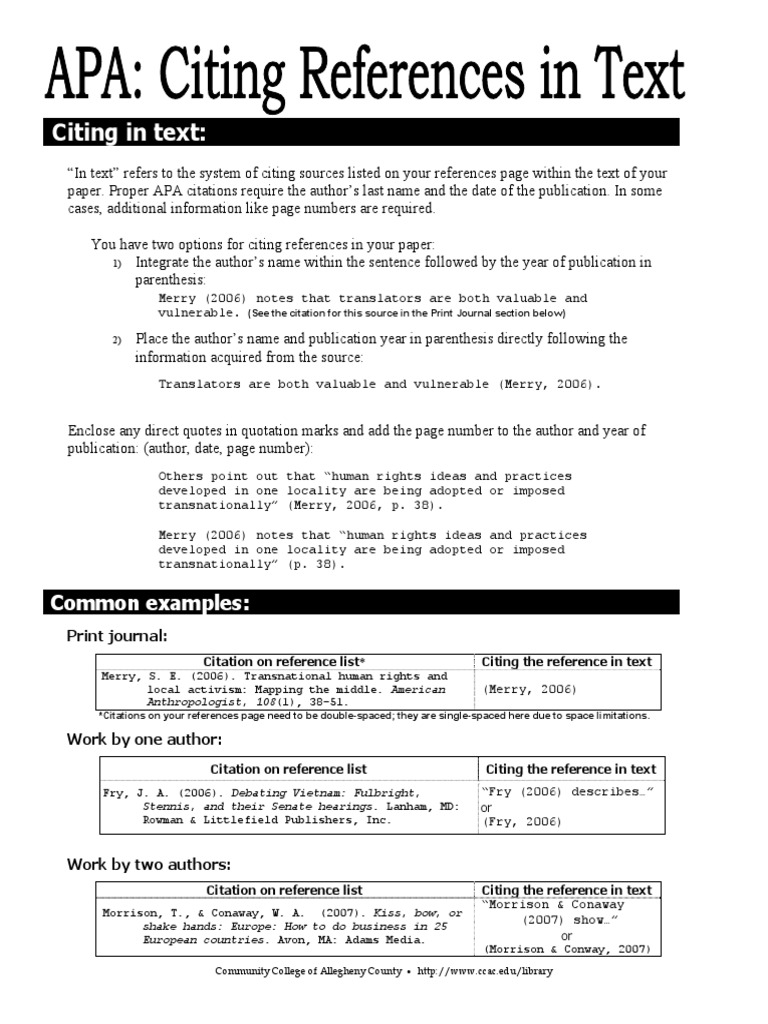 APA Style InText 2.0 | Citation | Bracket