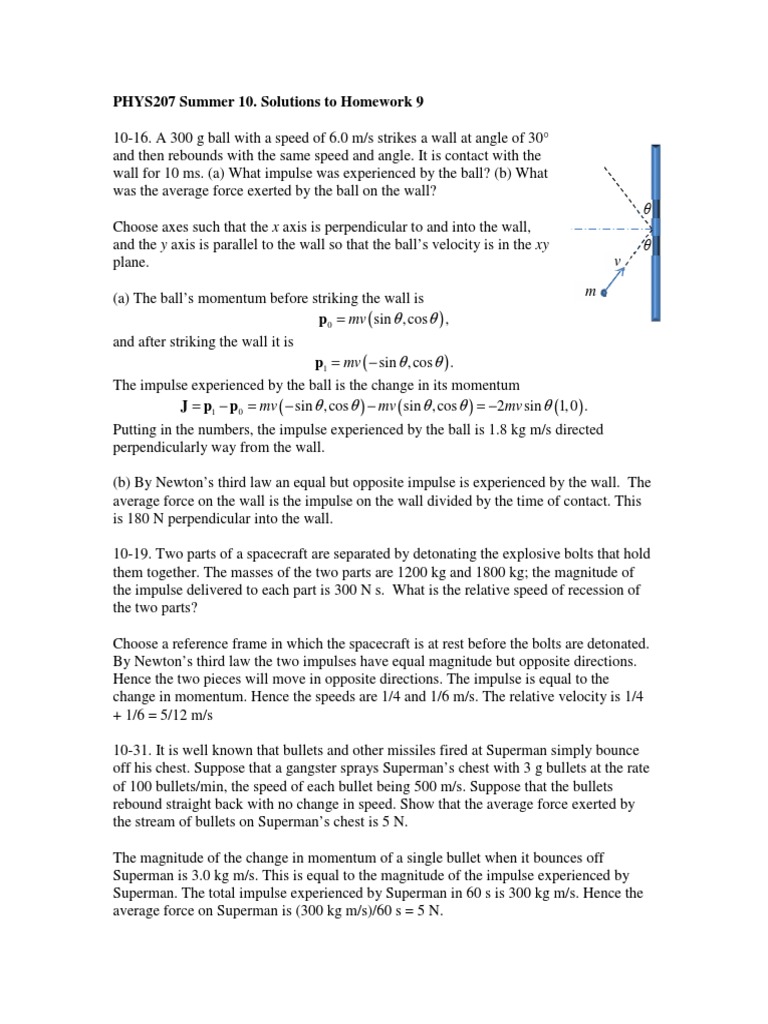 Homework Physics | PDF | Collision | Momentum