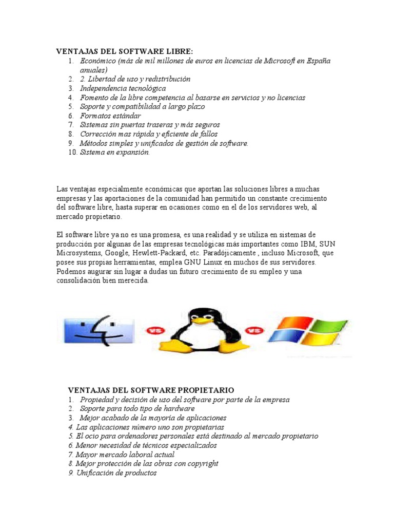 Ventajas Del Software Libre | PDF