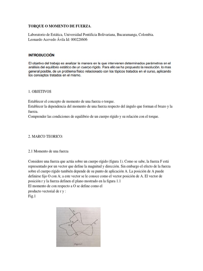 Definición y Aplicaciones del Torque | PDF | Vector Euclidiano | Rotación