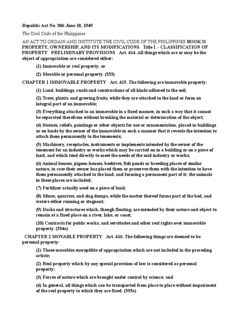 Movable and Immovable | PDF | Real Property | Property