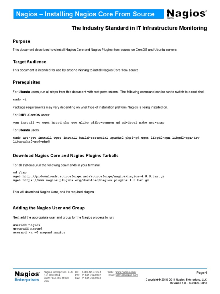 Installing Nagios Core on Ubuntu/CentOS | PDF | Operating System ...
