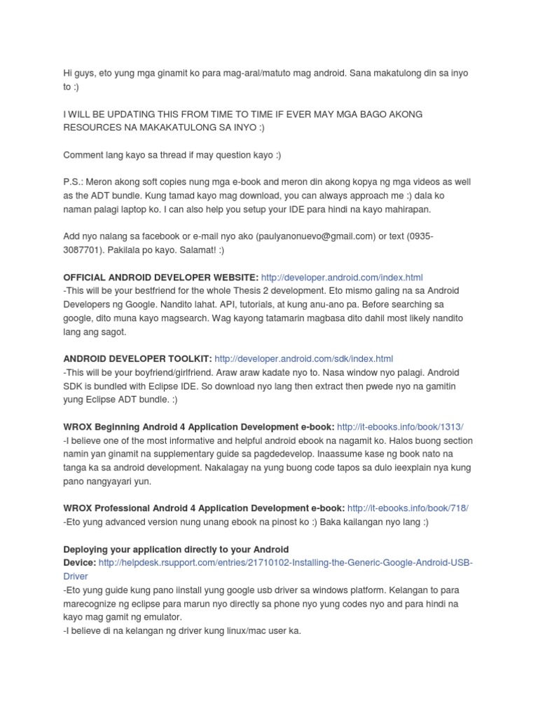 Thesis Game | PDF | Eclipse (Software) | Android (Operating System)
