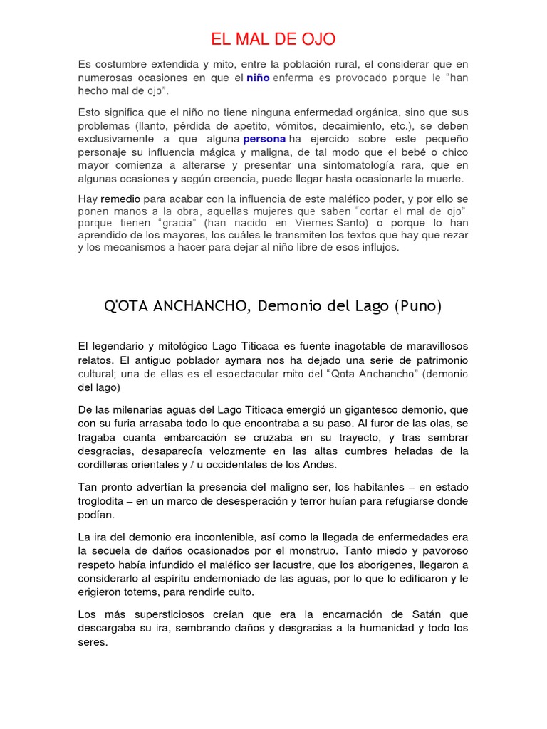 El Mal de Ojo | PDF | Brujería | Demonios