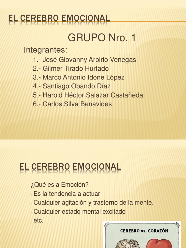 El Cerebro Emocional Expo Pdf Las Emociones Cerebro