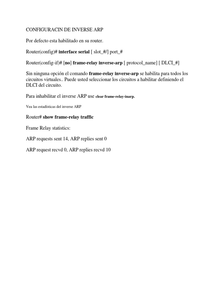 Configuracin de Inverse Arp | PDF