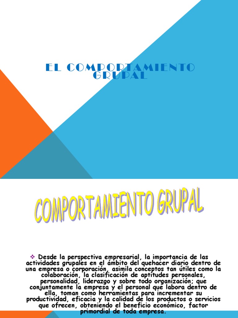 Comportamiento Grupal | PDF | Toma de decisiones | Comportamiento