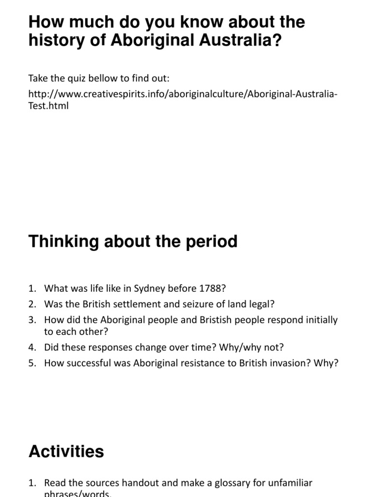How Much Do You Know About The History of Aboriginal Australia? | PDF
