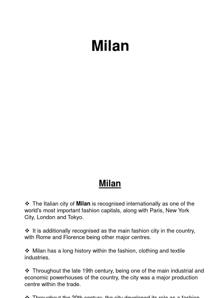 The Fashion Capital Of Italy A Comprehensive Look At Milan S Deep
