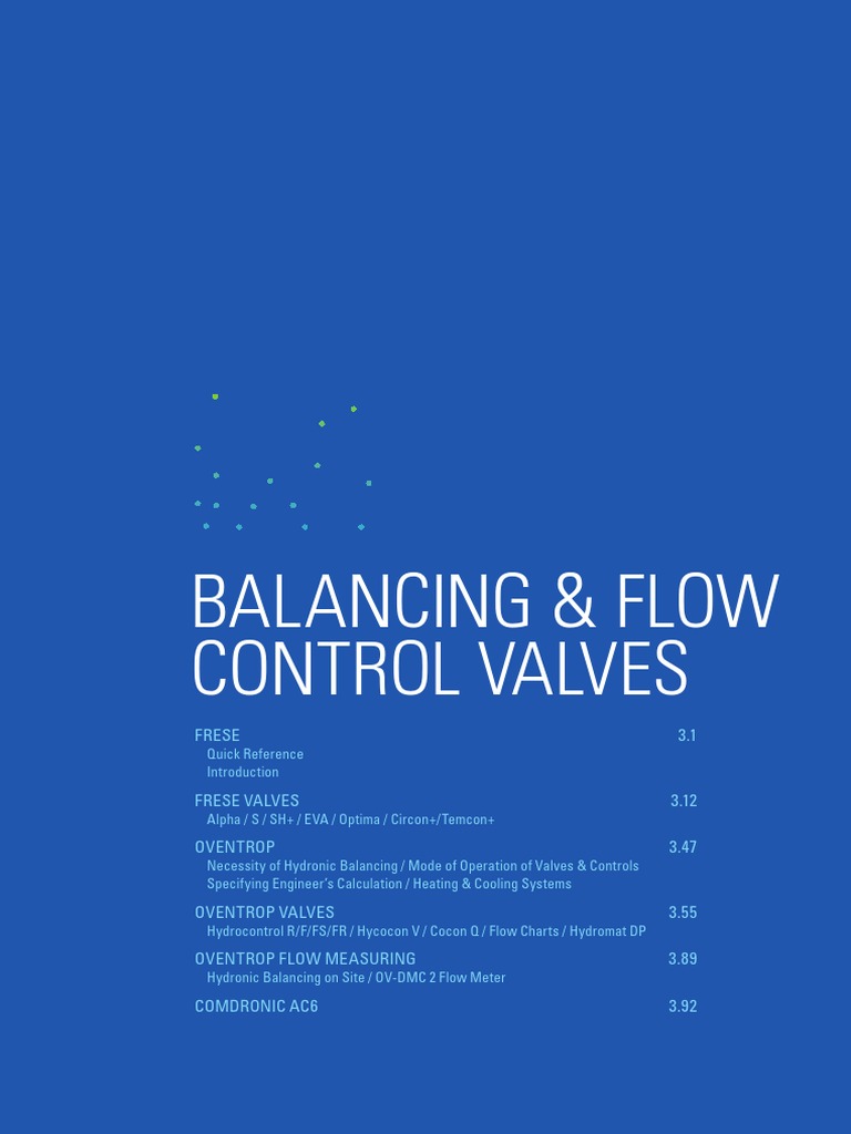 Hydronic Balancing Valve Overview | PDF | Valve | Pressure Measurement