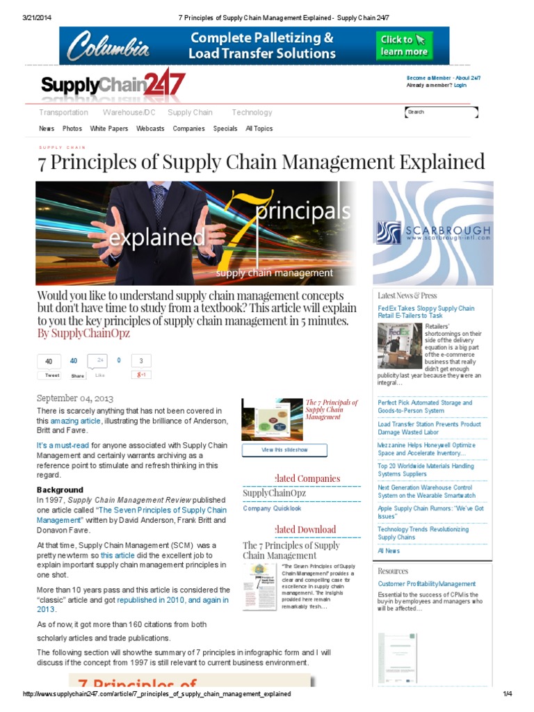 7 Principles of Supply Chain Management Explained | PDF | Enterprise ...