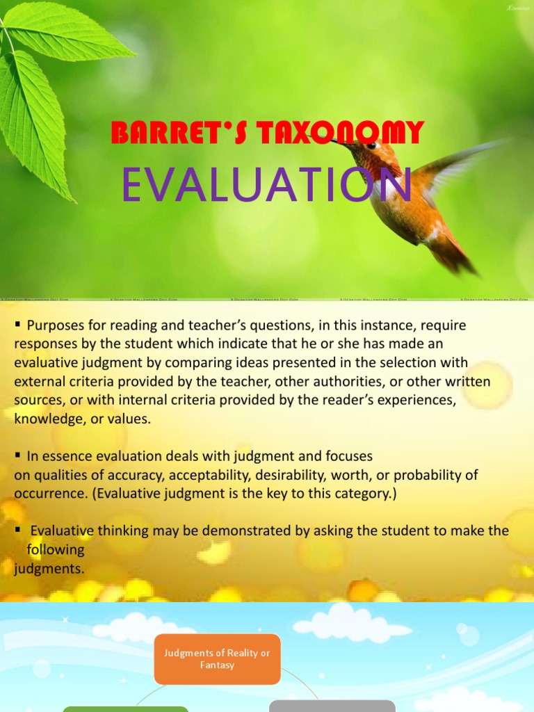 Barret's Taxonomy | PDF | Opinion | Evaluation