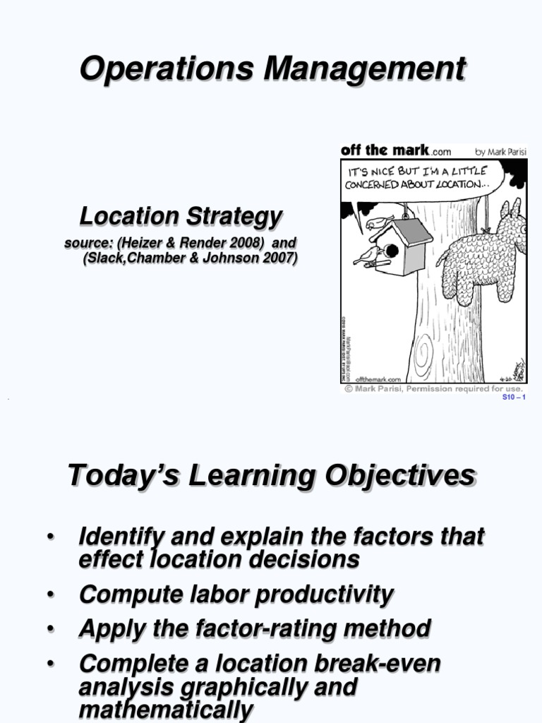 Operations Management: Location Strategy | PDF | Labour Economics ...