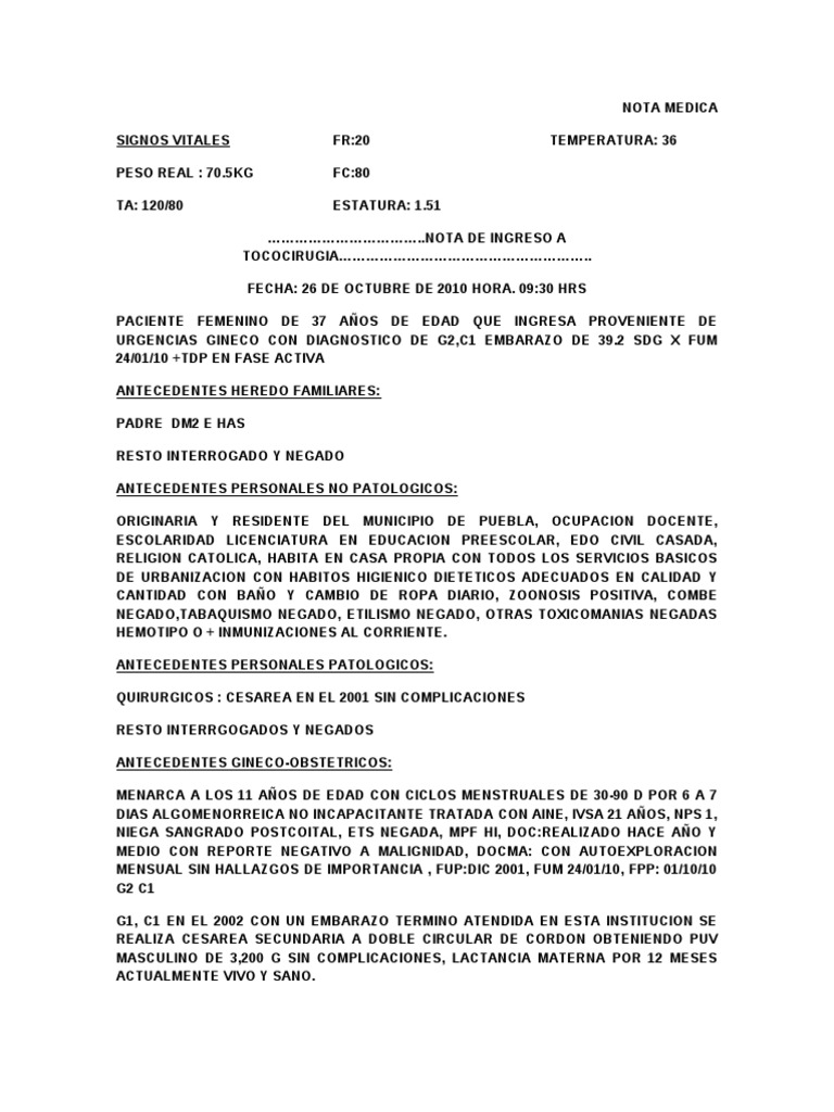 Nota Medica | PDF