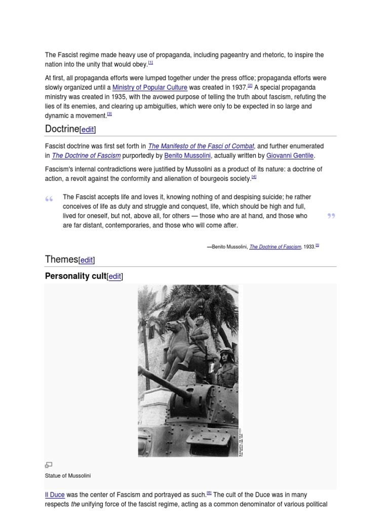 Mussolini's Propaganda in Fascist Italy | PDF | Kingdom Of Italy ...