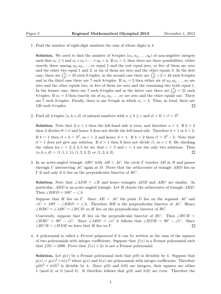 Rmo Question Paper | PDF | Perpendicular | Triangle