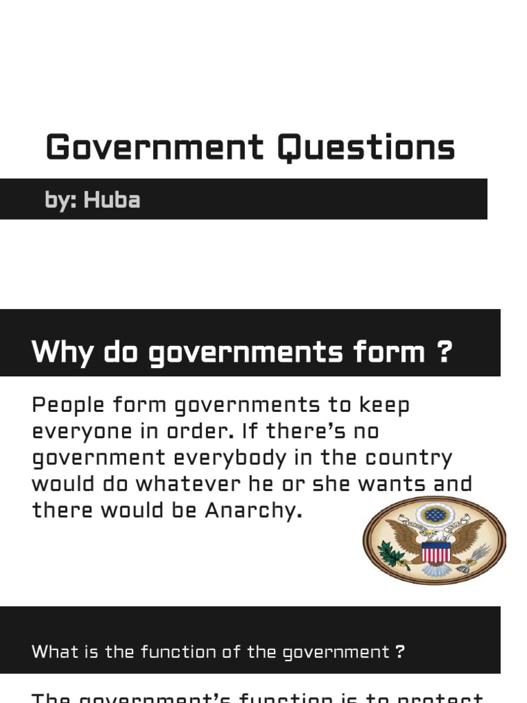 Government Question Presentation Huba | PDF | Politics | Law
