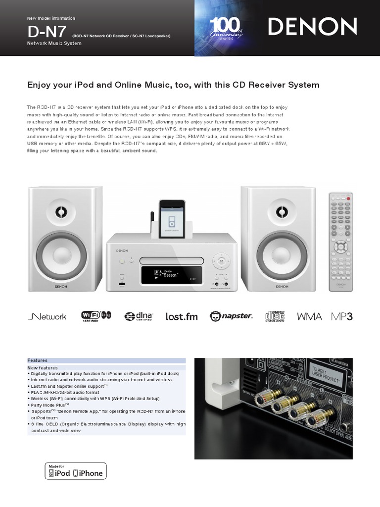Denon DN7 | PDF | I Pod | Compact Disc