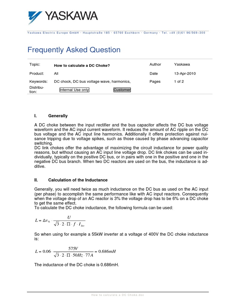 How To Calculate A DC Choke | PDF