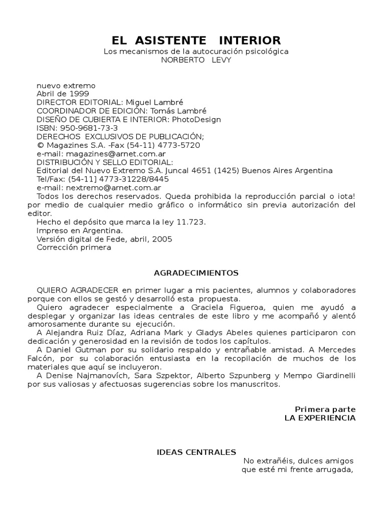 Levy Norberto El Asistente Interior | PDF