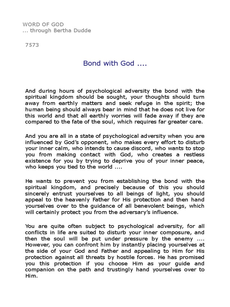 7573 Bond With God .... | PDF | God | Religious Belief And Doctrine