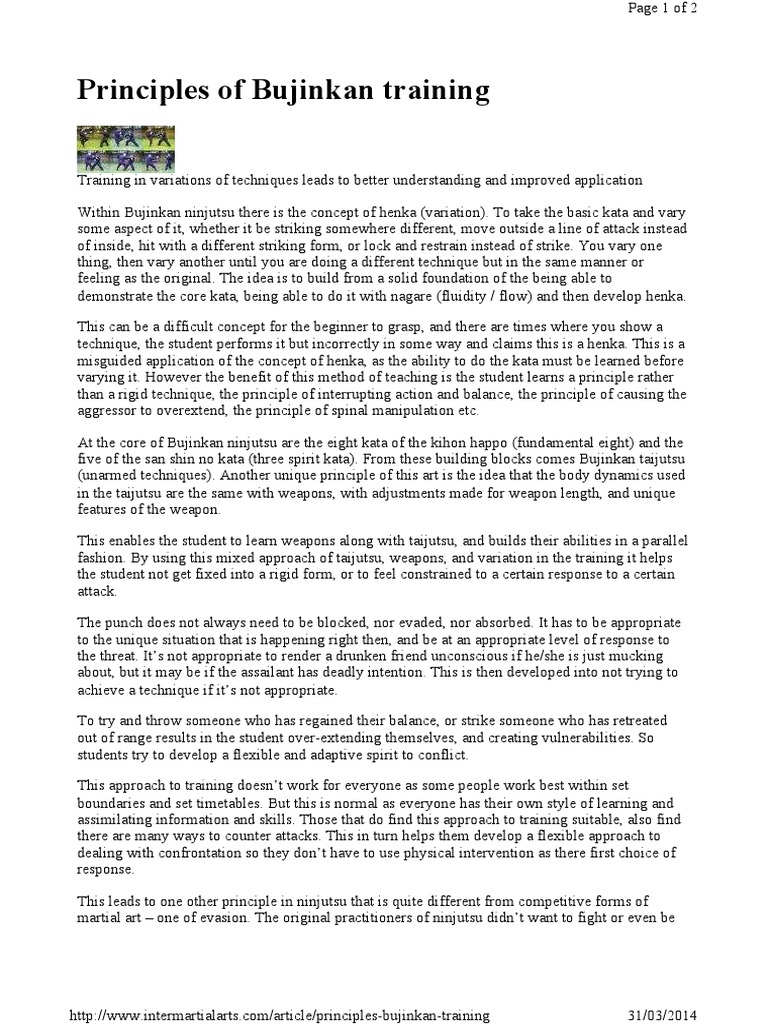 Bujinkan Training: Henka and Taijutsu | PDF | Kata | Cognition