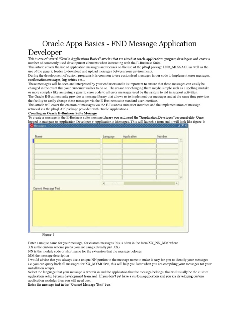 Fnd Message Pdf Application Programming Interface Oracle Database