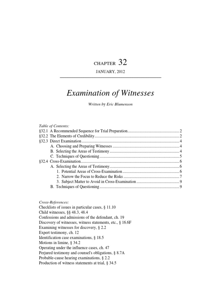 Direct.cross Exam of a Witness | Cross Examination | Witness