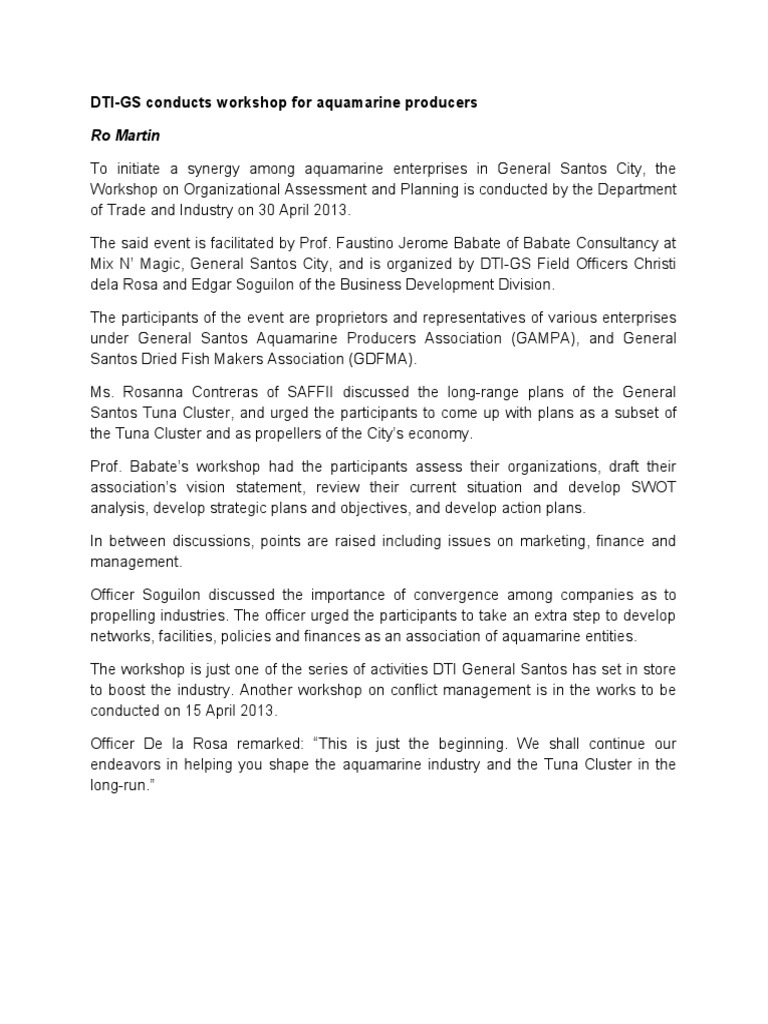 DTI Report - OrgAssessmentandPlanning | PDF