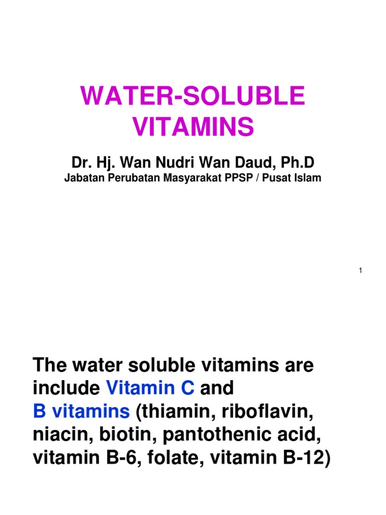 Water soluble vitamins.ppt | Folic Acid | Vitamin B12