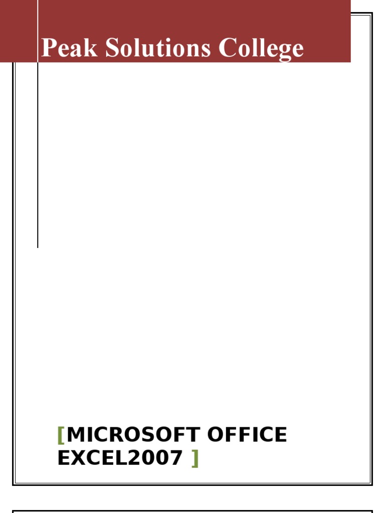 Ms Excel Notes Pdf Microsoft Excel Computing