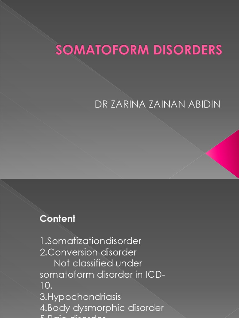 Overview of Somatoform Disorders | PDF | Anxiety Disorder | Neuroscience