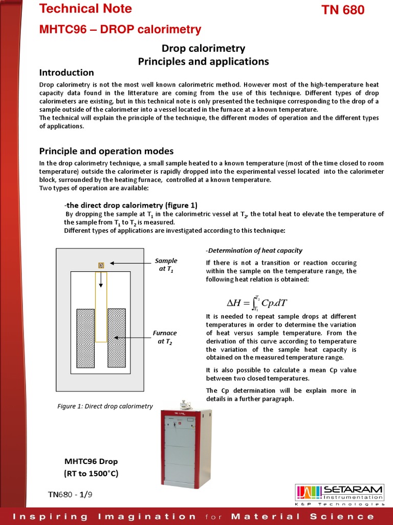 Drop Calorimetry: Principles & Applications | PDF | Calorimetry | Heat